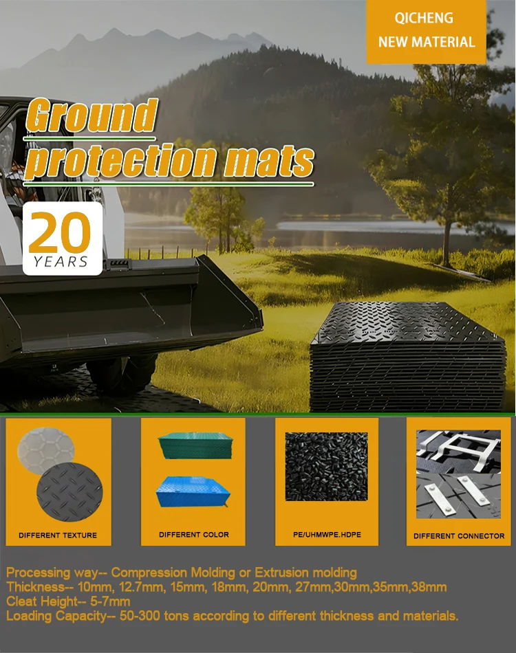 Hdpe Road Mat Interlocking Heavy Duty Excavator Floor Mat With 4x8inch ...