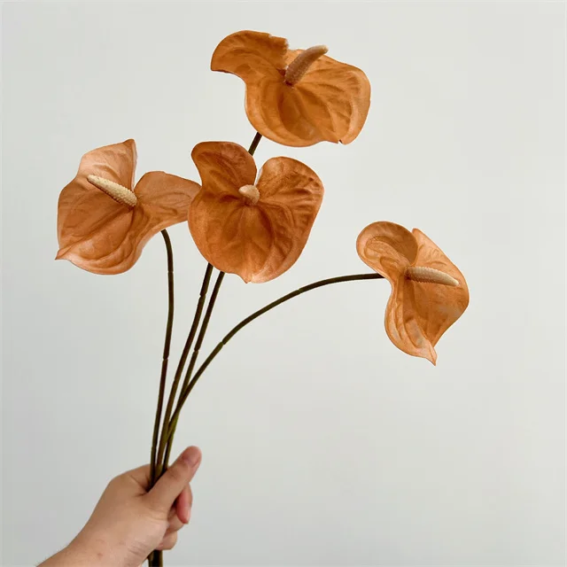 High Quality Short Branch Anthurium Flowers Artificial PU for Festive ...