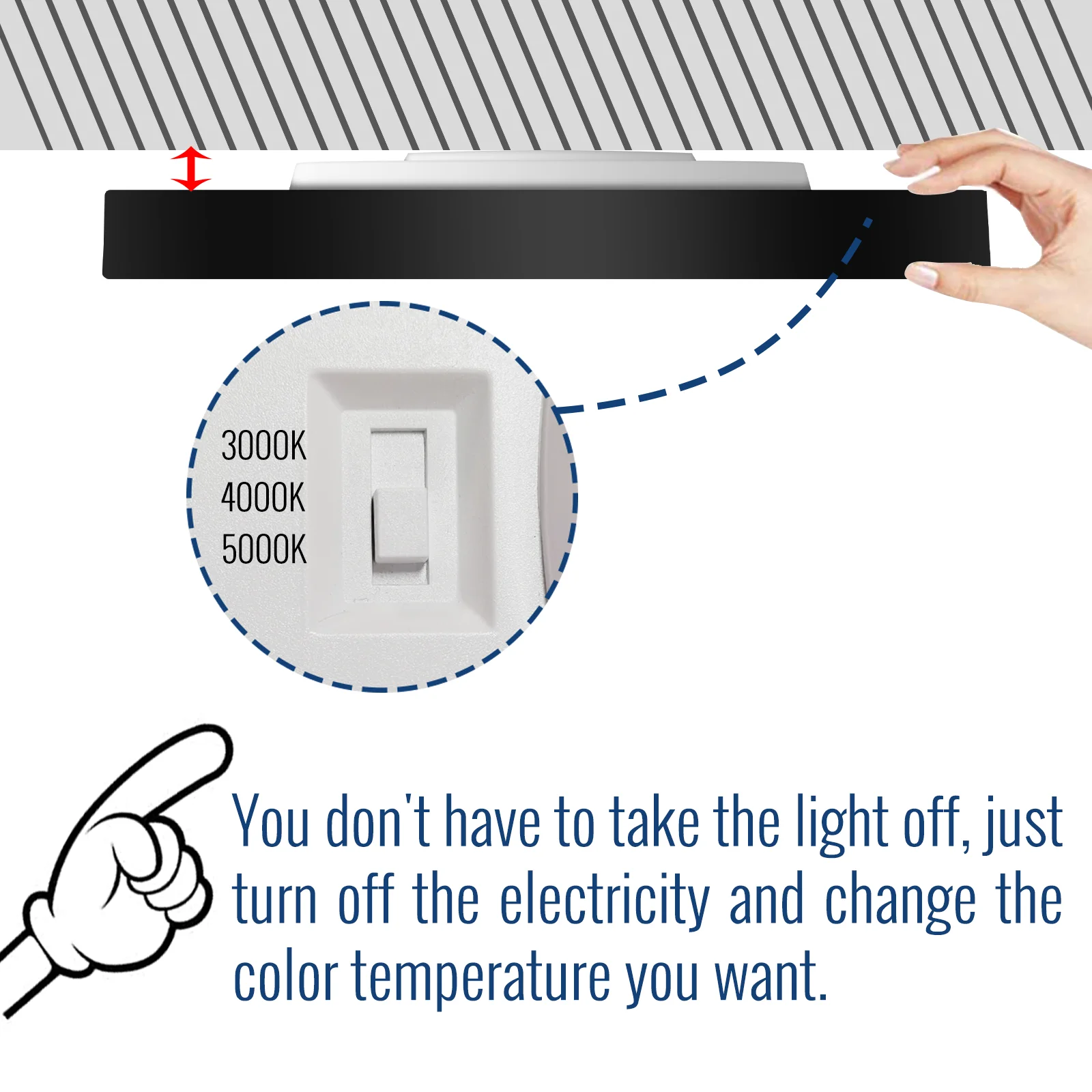 Worbest Flush Mount Remote Control Round Led Ceiling Light 12 Inch 20w ...