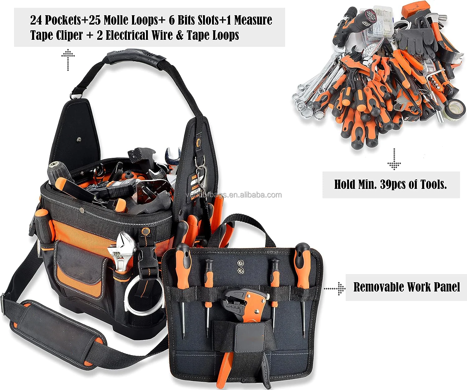 Custom Durable 24-Pockets Hard-Based HVAC Tool Carrier Caddy Organizer ...