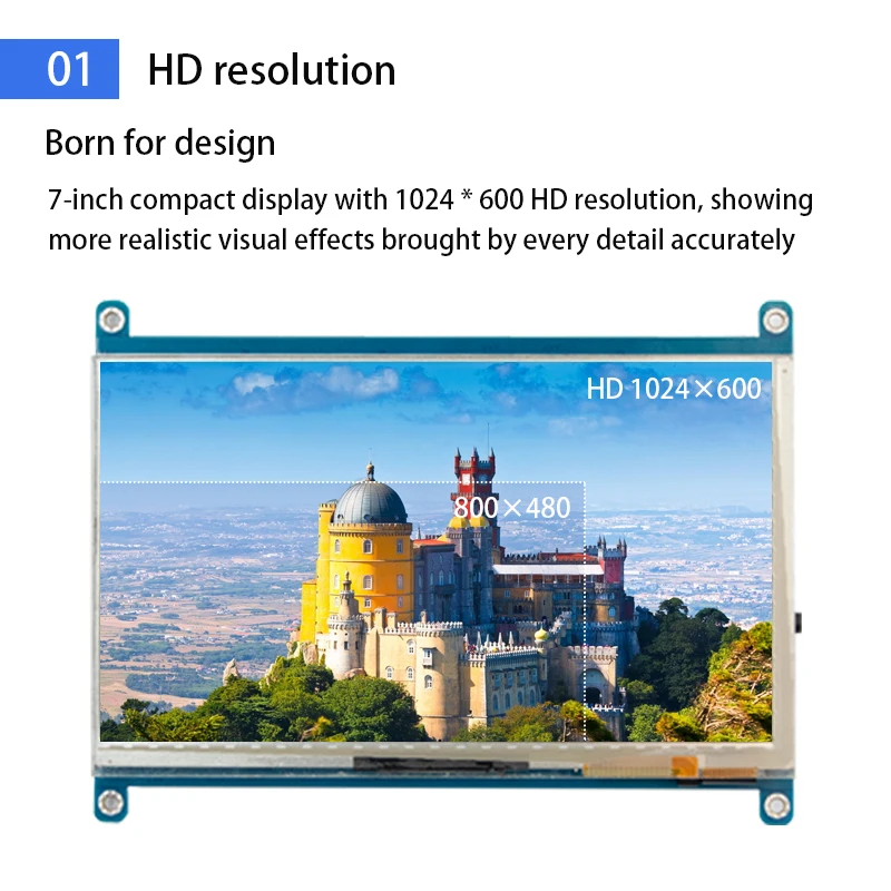 7 Inch 1024*600 Tft Lcd Screen Tft Ips 7 Inch Raspberry Pi Lcd Display ...