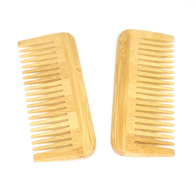 Natural Bamboo Wide Hair Comb Detangling Tooth Afro Curls For Gift ...