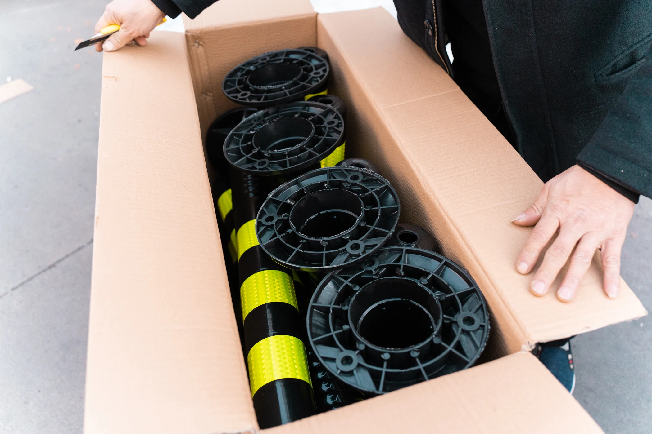 70cm High Flexible Plastic Pe Warning Column Red Color Bollard - Buy ...