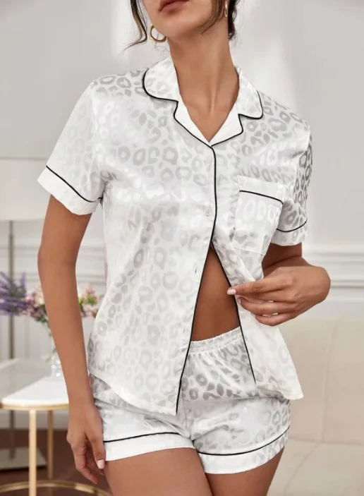 Luxury High Quality Custom Sleepwear Print Leopard Womens Pyjamas Short ...
