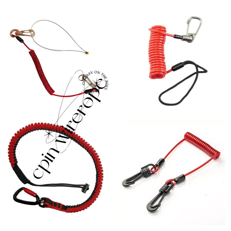 C-pin Pu Plastic Coated Spring Tool Tether Tool Lanyard Coil Hard Hat ...