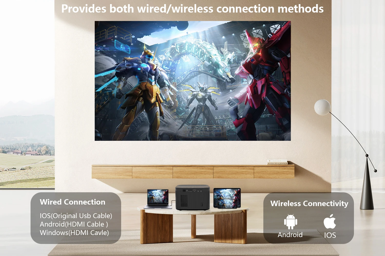 Topfoison M8 5d Projector 4 K School Smart Screen Led Infocus Outdoor ...