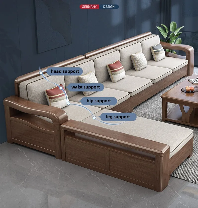 Solid Wood Sofa Combination Winter and Summer Dual-use Furniture Living ...