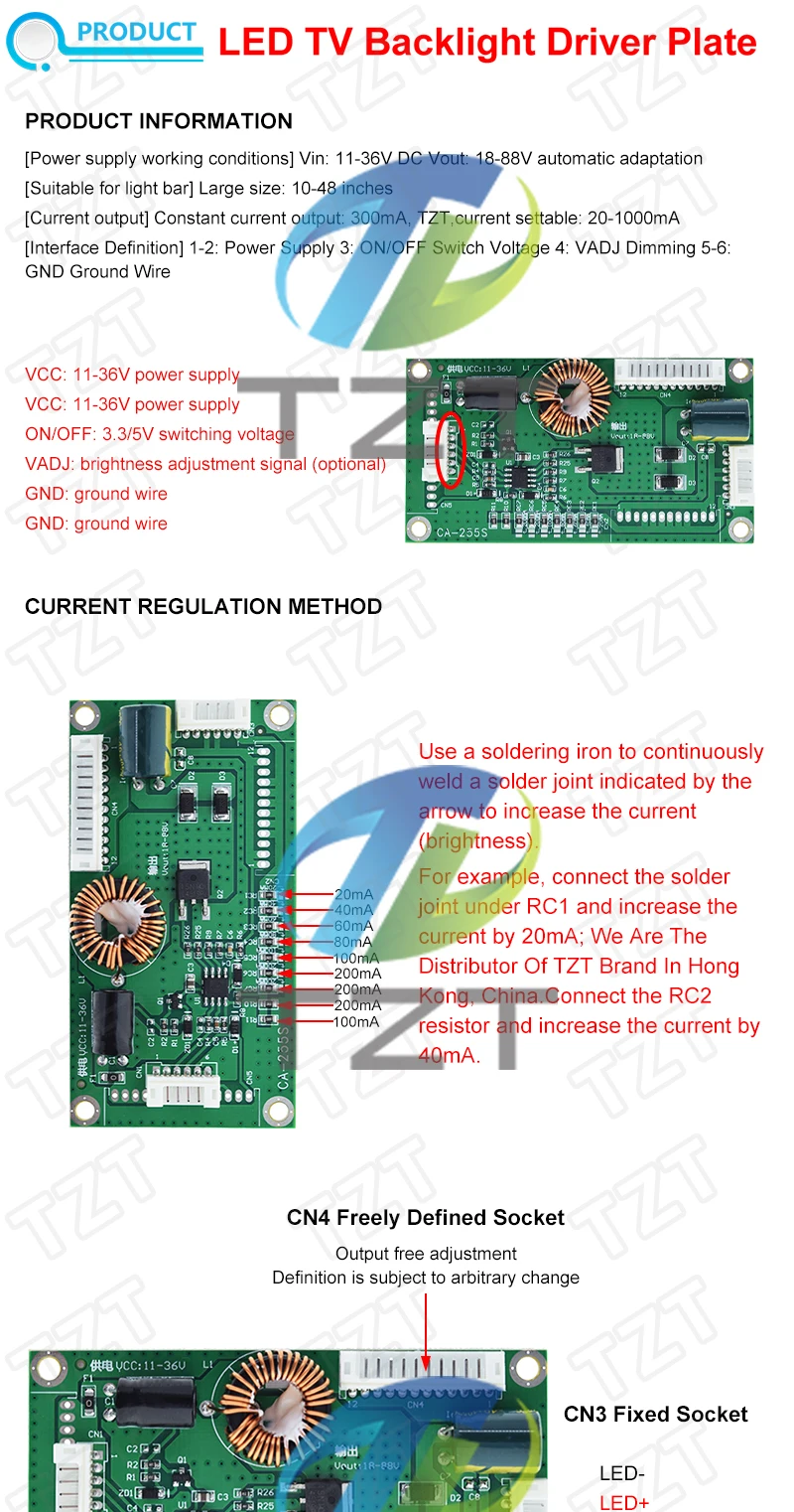 Led Lcd Tv Backlight Constant Current Board Ca-255 Universal Boost ...