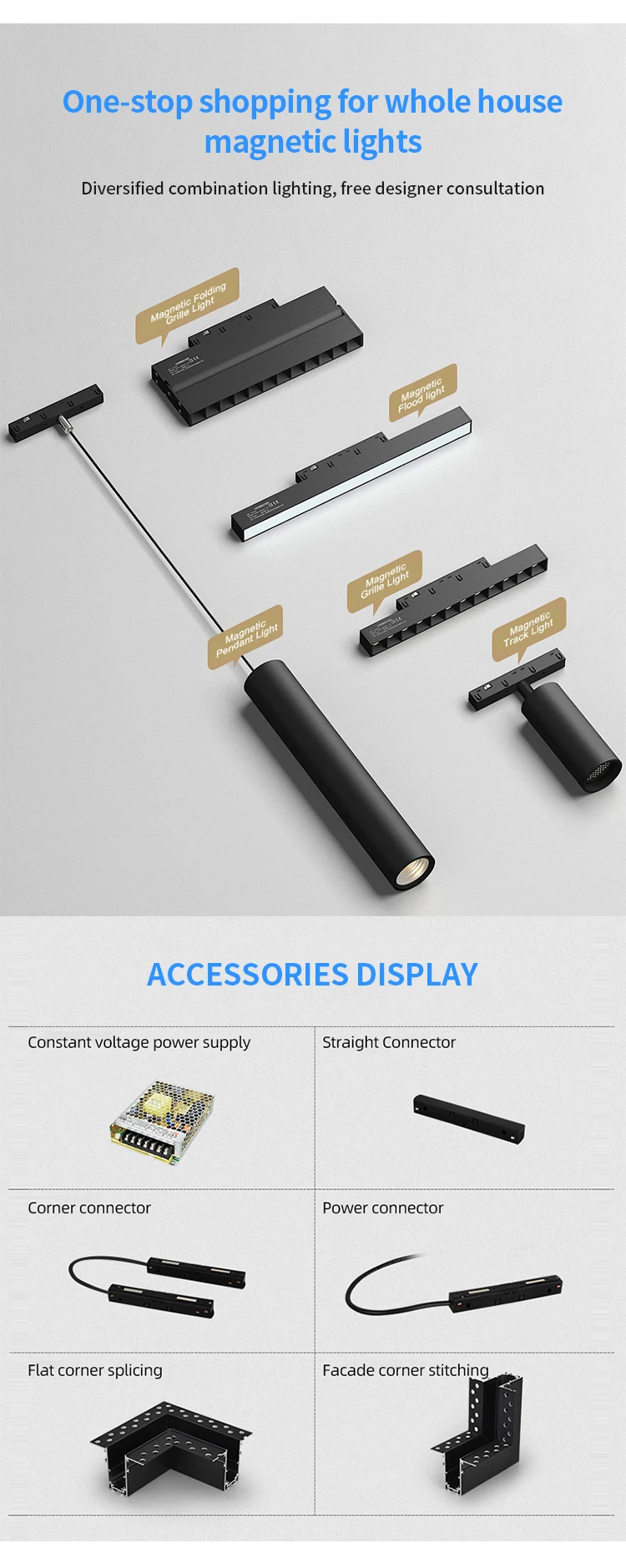 High Quality Adjustable Lighting Led Magnetic Track Light Aluminum 90 ...