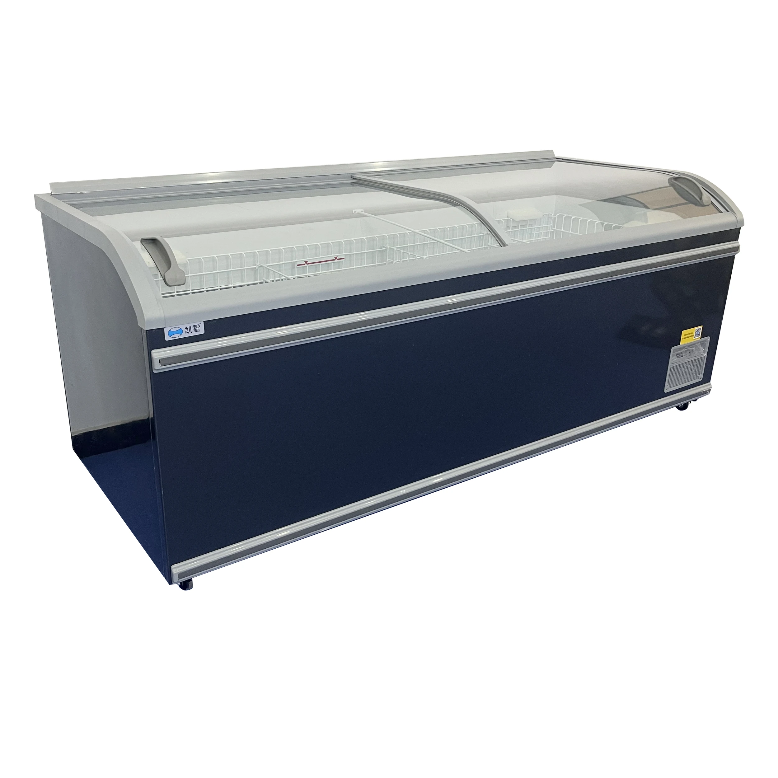 Sliding Curved Glass Door Freezer Supermarket Horizontal Combined ...