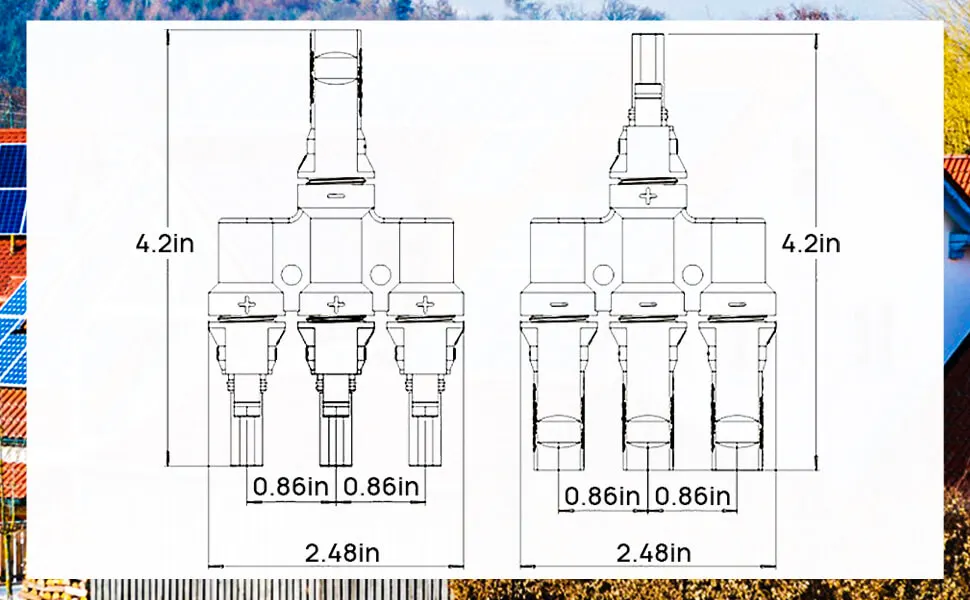 Electrical Pv Photovoltaic Connector One In Three Out Pv Wire T Branch ...