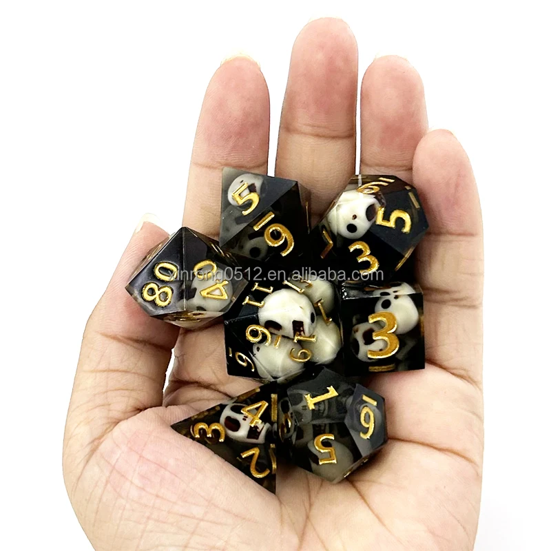 Hell Skeleton Necromancer DND Dice Sharp Resin Dice Set D20 Dungeons ...