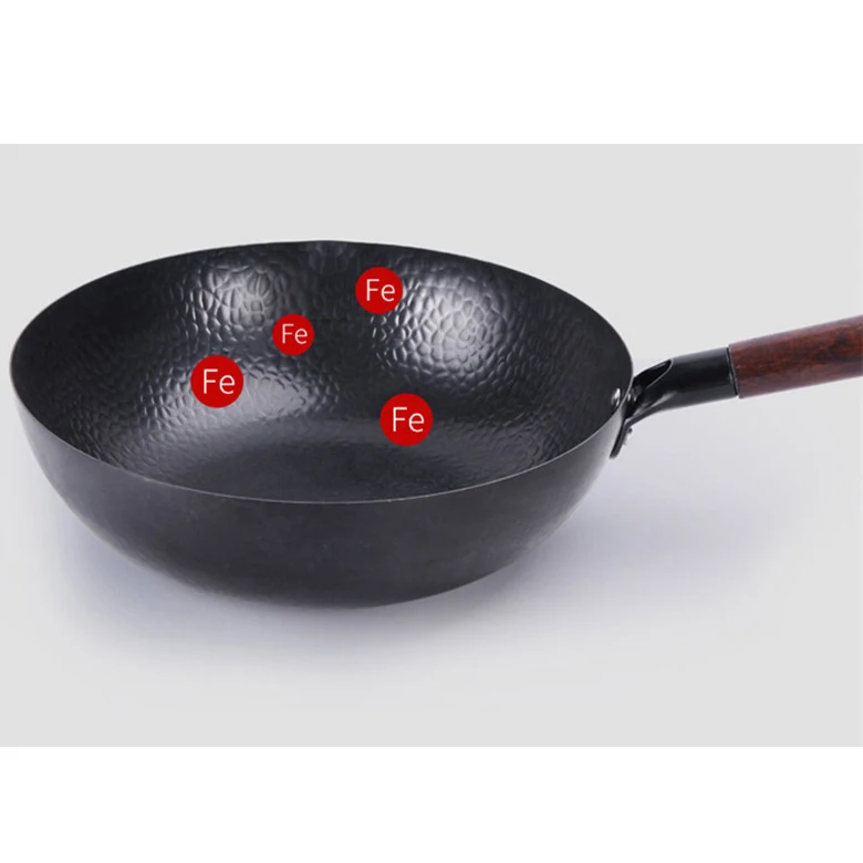 Chinese Handmade Cast Iron Wok 32cm Non-stick Skillet Cocina Wok Pans ...