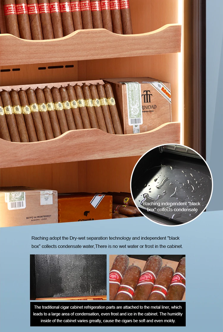 Raching C380a Spanish Cedar Humidor Cabinet - Electric Temperature ...