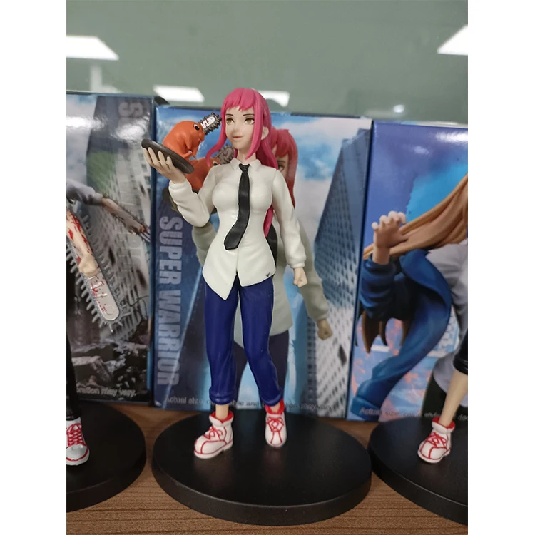 Hot Anime Figure Chainsaw Man Denji Handsome Helmet Saw Fighting Pose ...