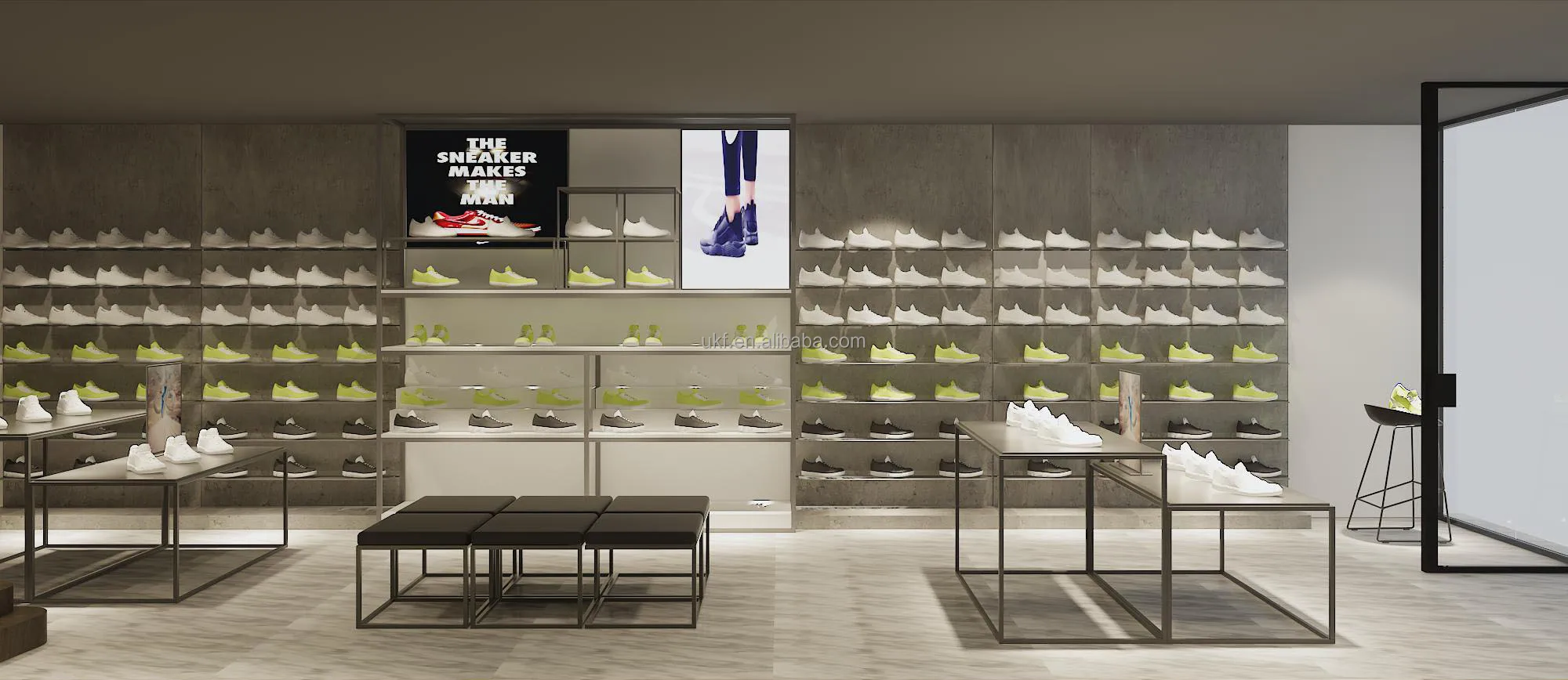 Modern Sport Shoes Display Wall Shelf Furniture Retail Sports Shoe ...