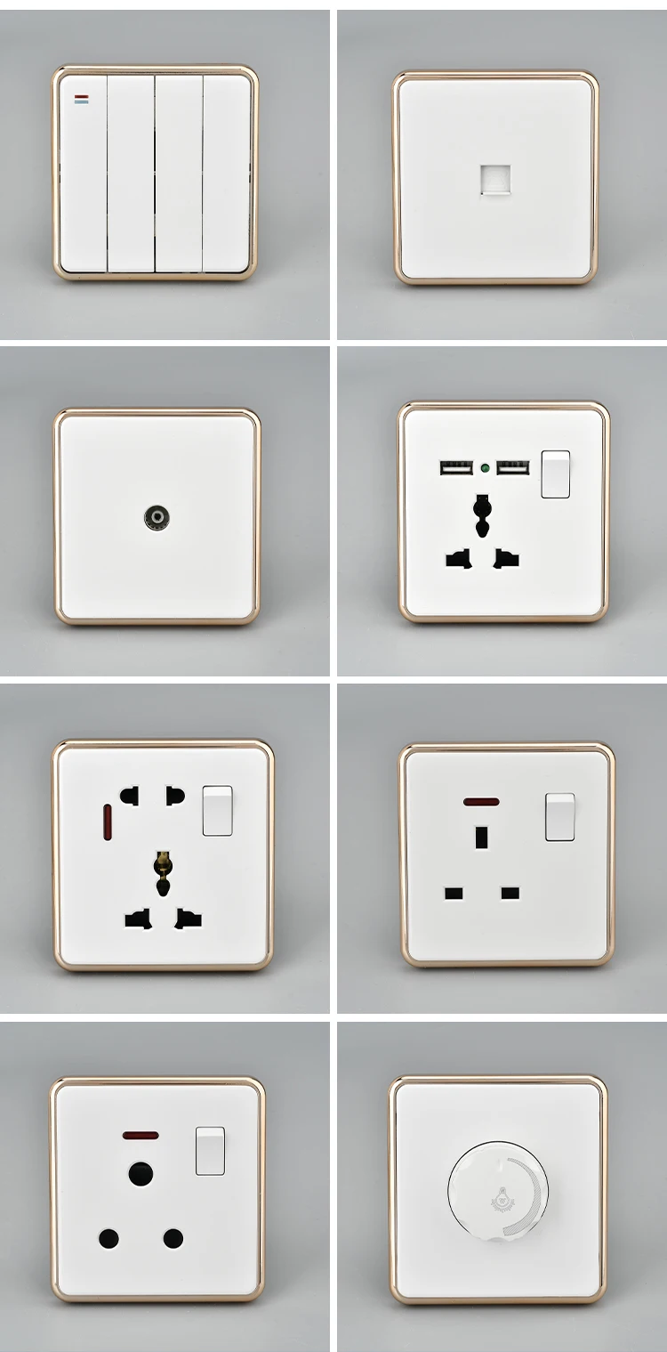 Nice Design Uk Standard Single Socket Lighting Electrical Wall Switch ...