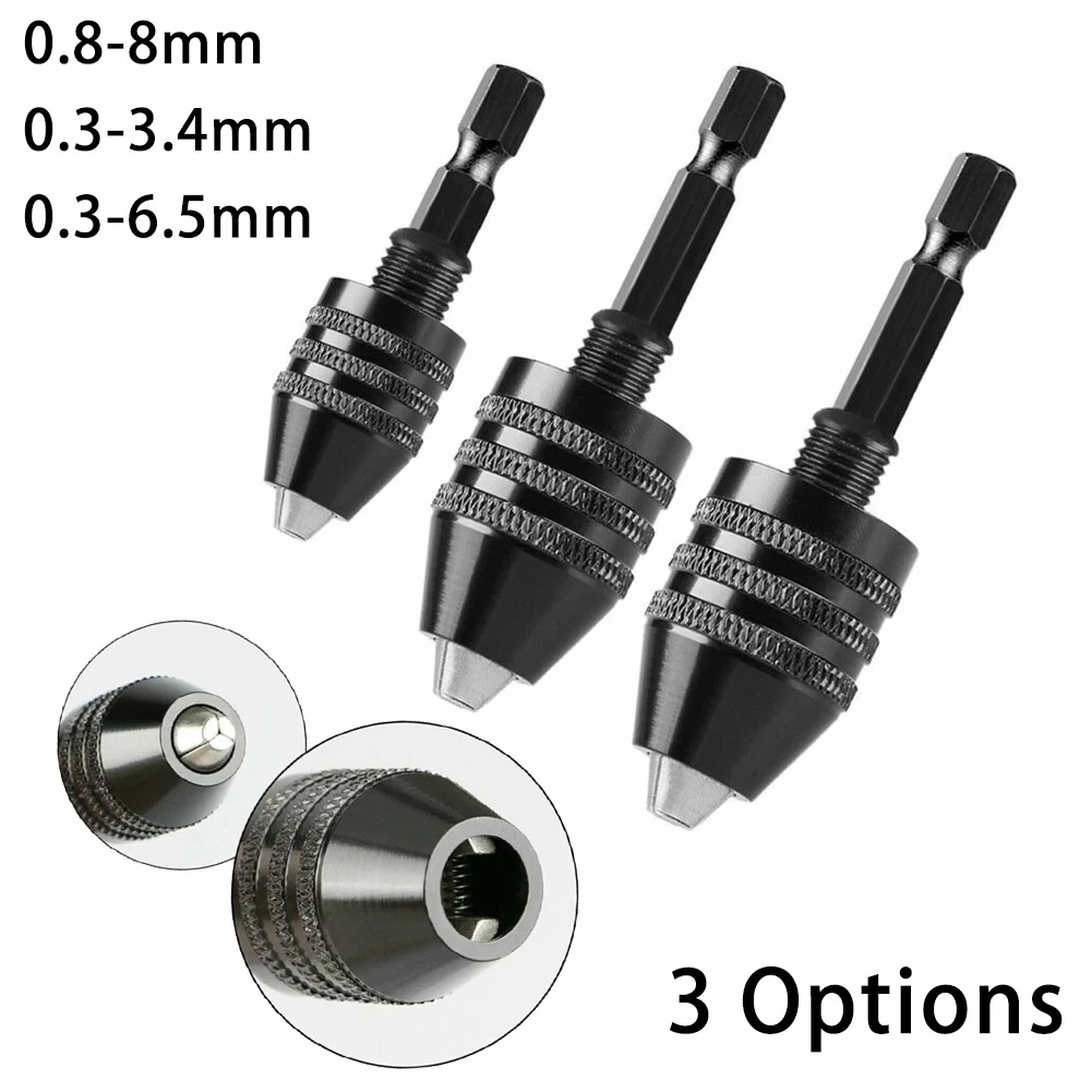 Mini Keyless Drill Chuck - 0.3-8mm Self-Tighten Tool
