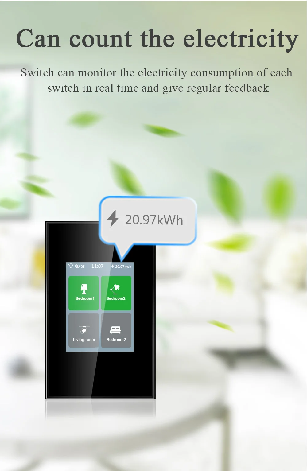 Homekit LCD Touch Panel Smart Switch 4 Gang Light 2 Gang WiFi Curtain ...
