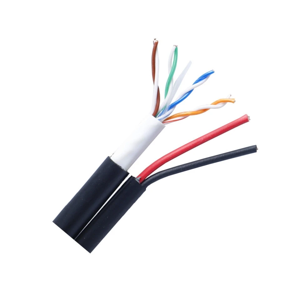 Outdoor Cat6 Lan Network Ethernet Siamese Cable with 2c Power for Cctv ...