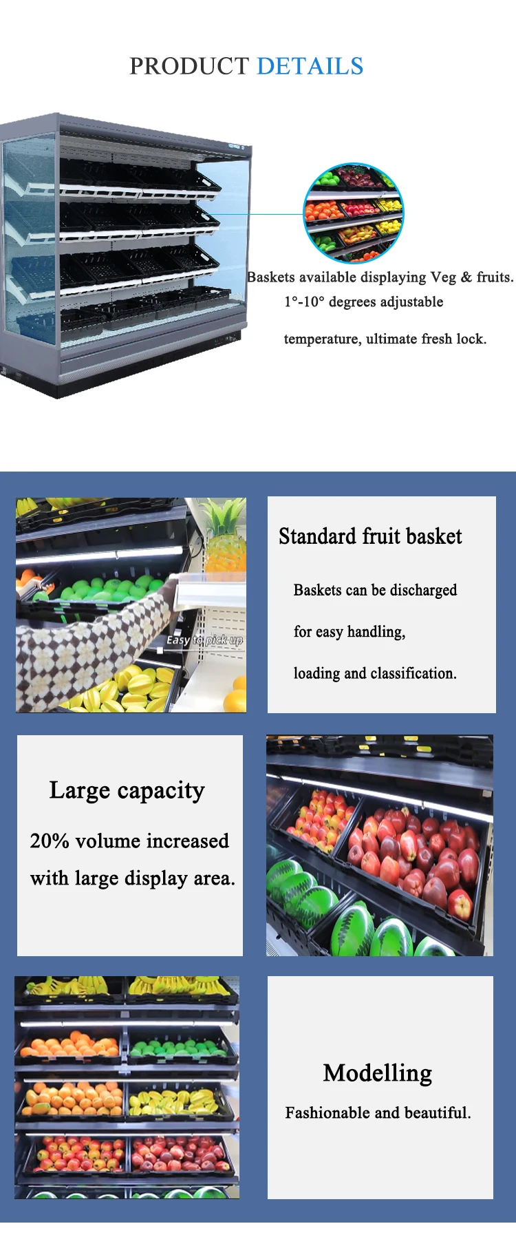 Vegetable Refrigerator/ Display Refrigerator/commercial Refrigerator ...