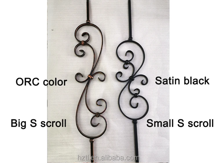 Stair Railing Scroll Baluster - Wrought Iron Forged S