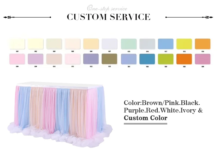 Party Banquet Wedding Pink Table Skirting - Customizable