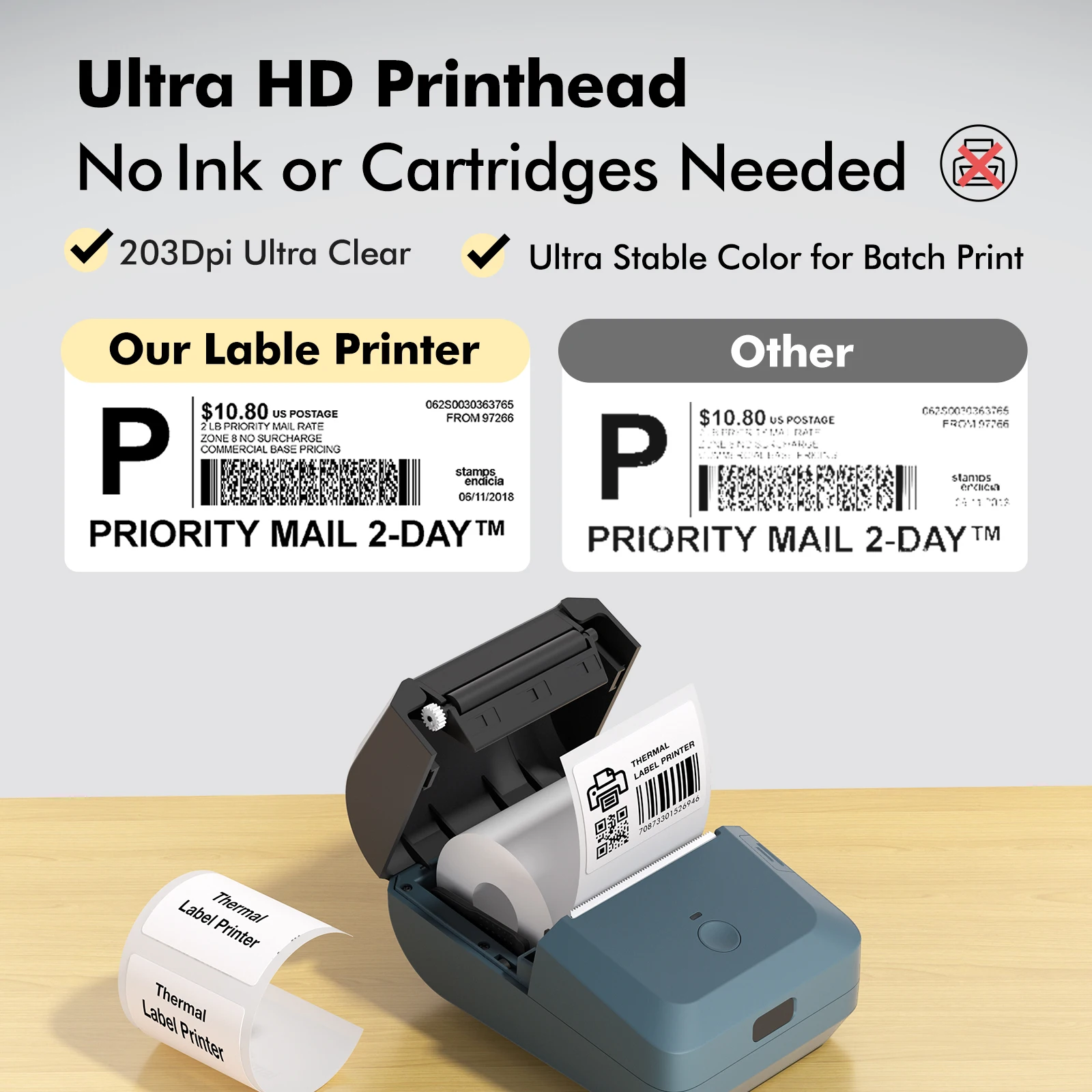 LUCK JINGLE Multiple Sizes Self-adhesive Label Bluetooth Printer for ...