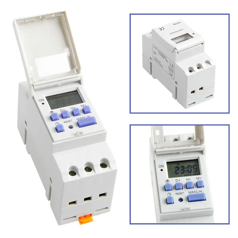 Din Rail Time Relay Switch Digital Lcd Power Programmable Timer Dc 12v ...
