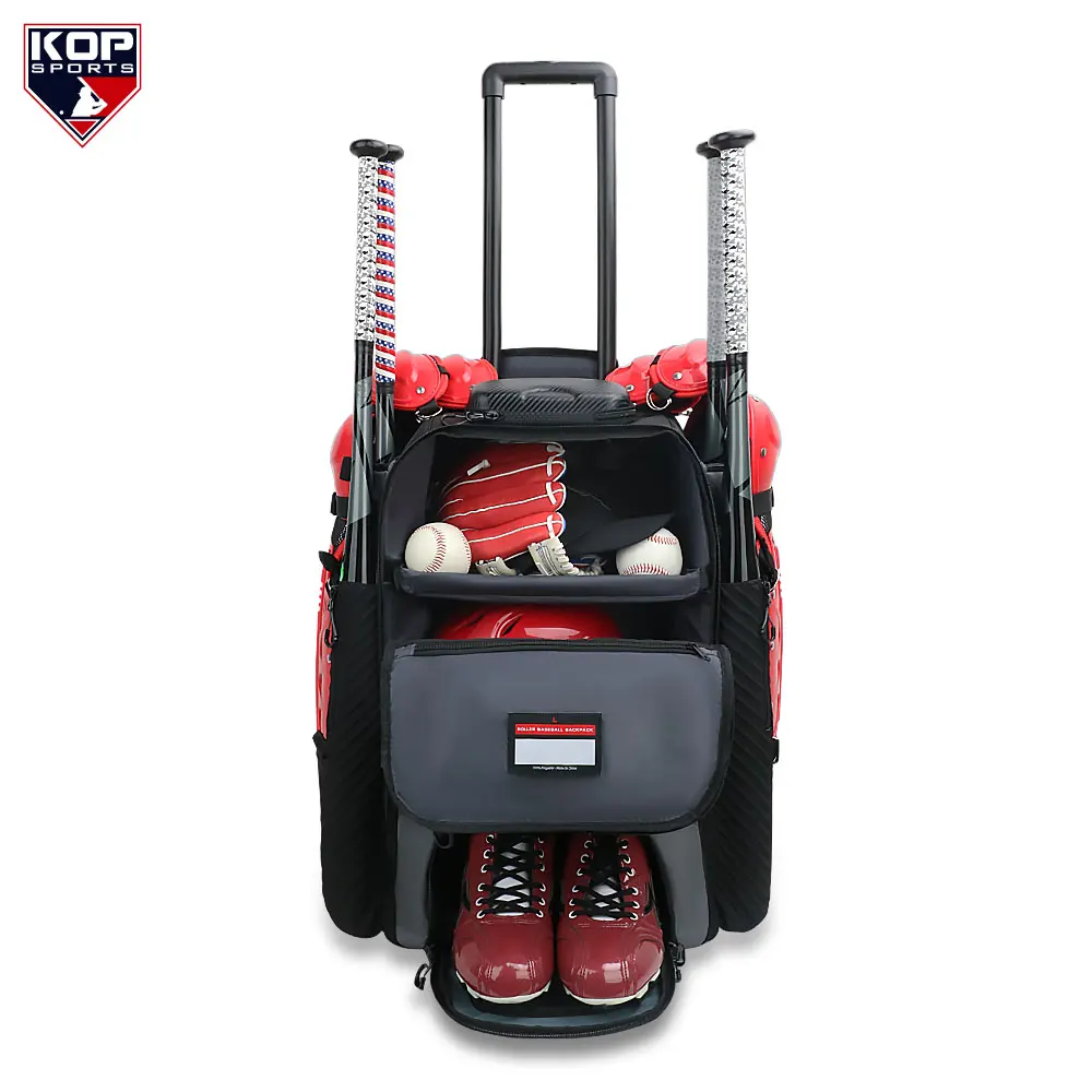 Charcoal Royal Roller Wheeled Baseball Backpack Baseball Roller Bag ...