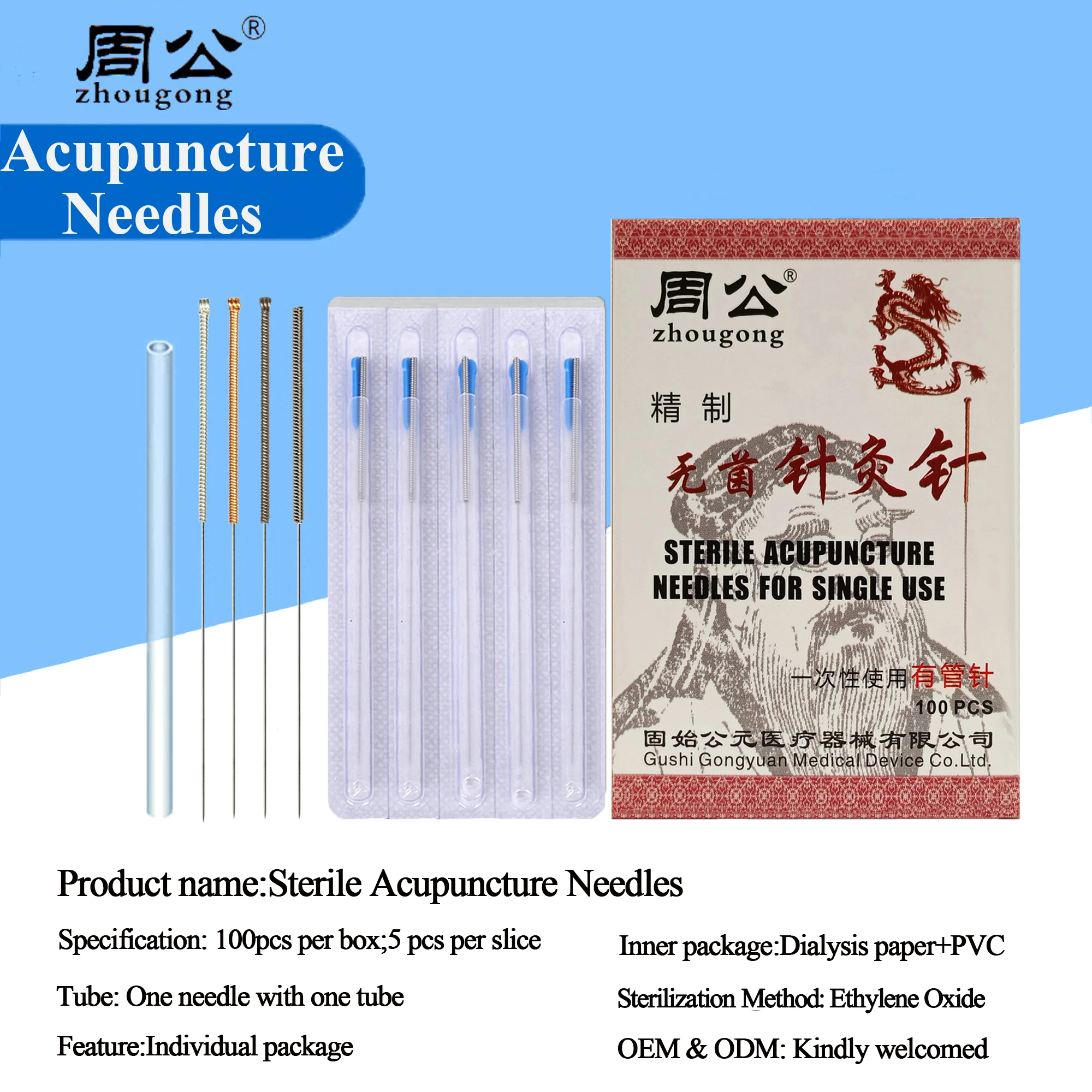 Stainless Steel Without Loop 100 Pcs Dry Needling Sterile Acupuncture ...
