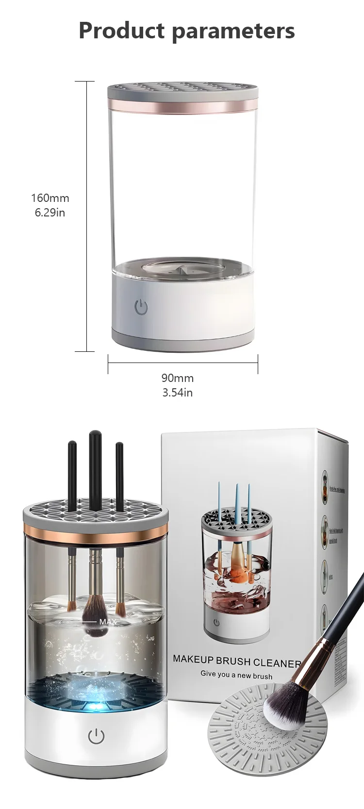 7000RPM Automatic Rotate Spinner Electric Makeup Brush Cleaner