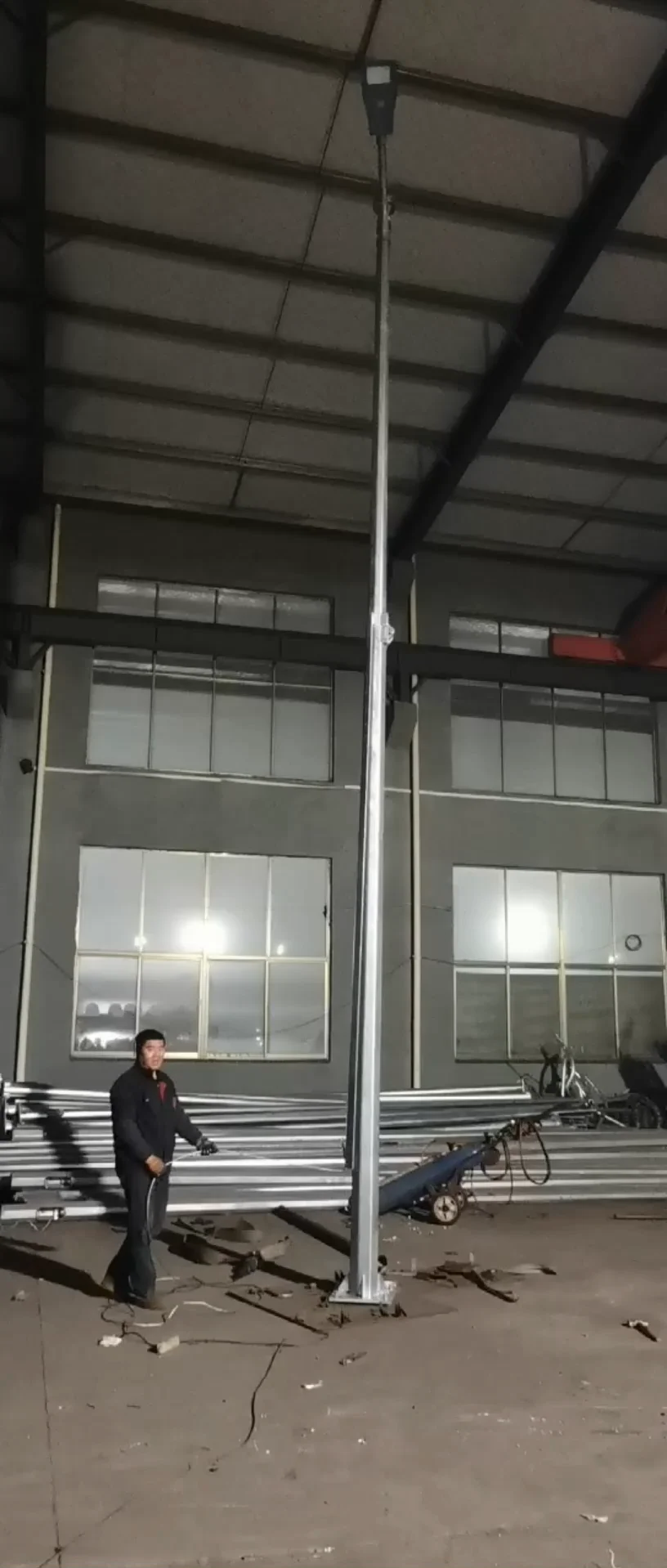 10m Octagon Tapered Steel Outdoor Hinged Folding Light Pole For Sale ...