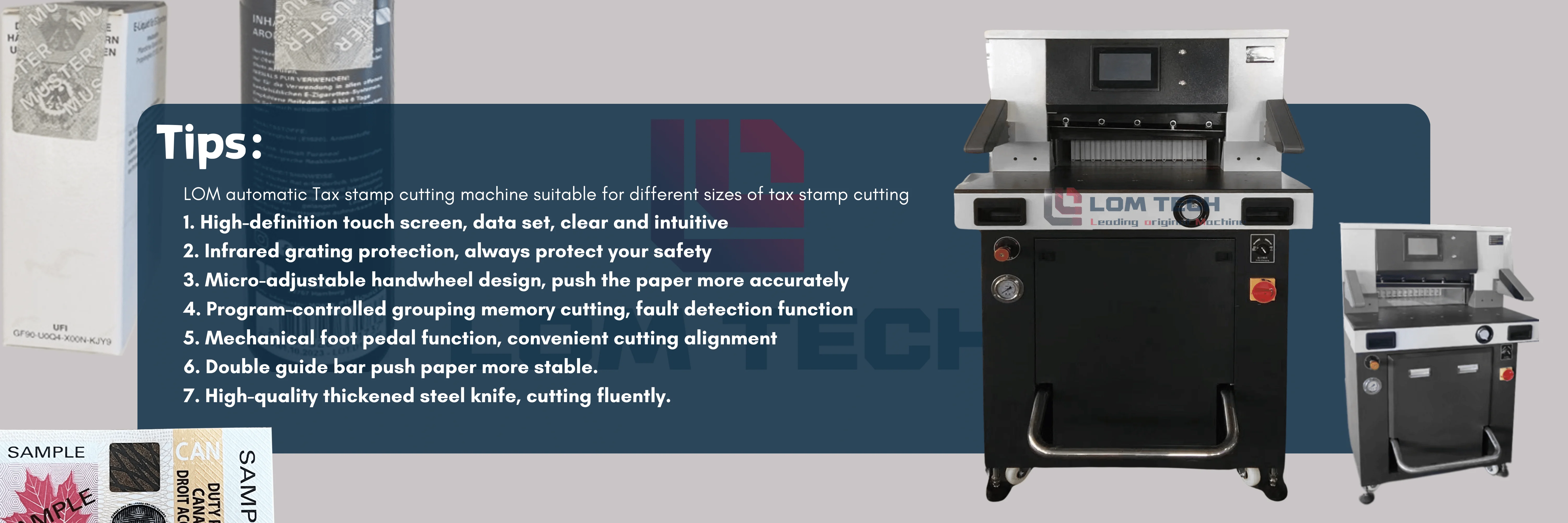 Lom 2024 Automatic Tax Stamp Paper Cutting Machine Easy To Operate With ...