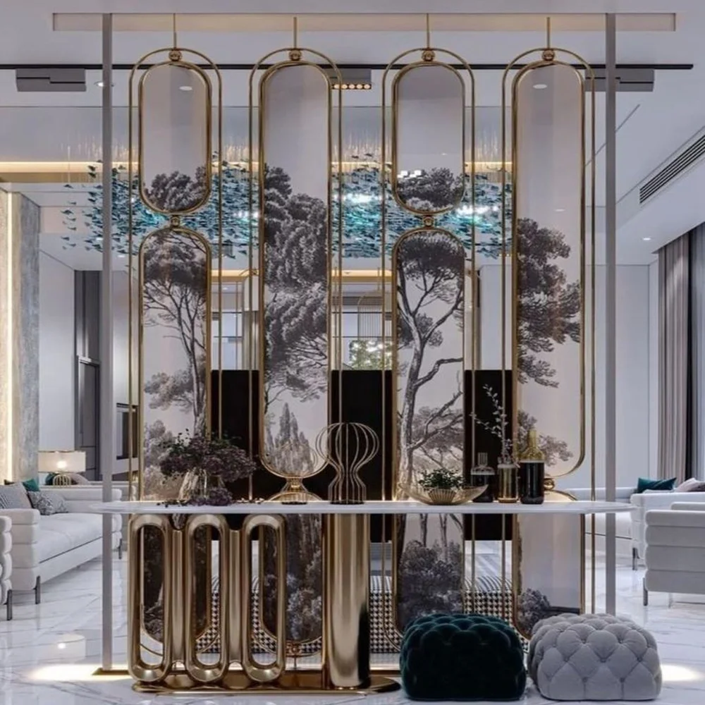 Minimalist Recycle Modern Metal Stainless Steel Room Partition Dividers ...