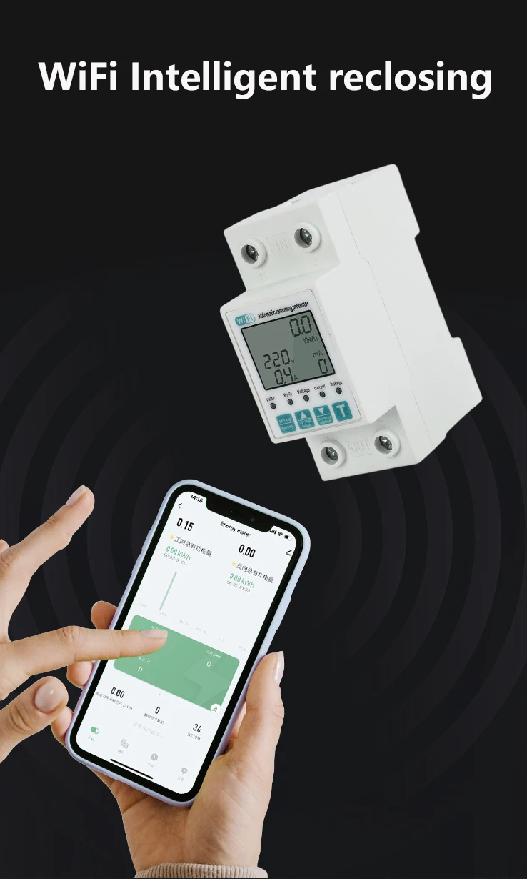 WIFI TUYA Remote Control Over and Over Voltage Current Limiting Leakage ...