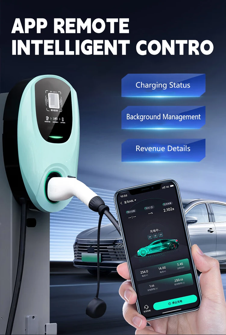 Factory Wholesale 7KW 1-Phase EV Charging Station Type 2 Wallbox ...