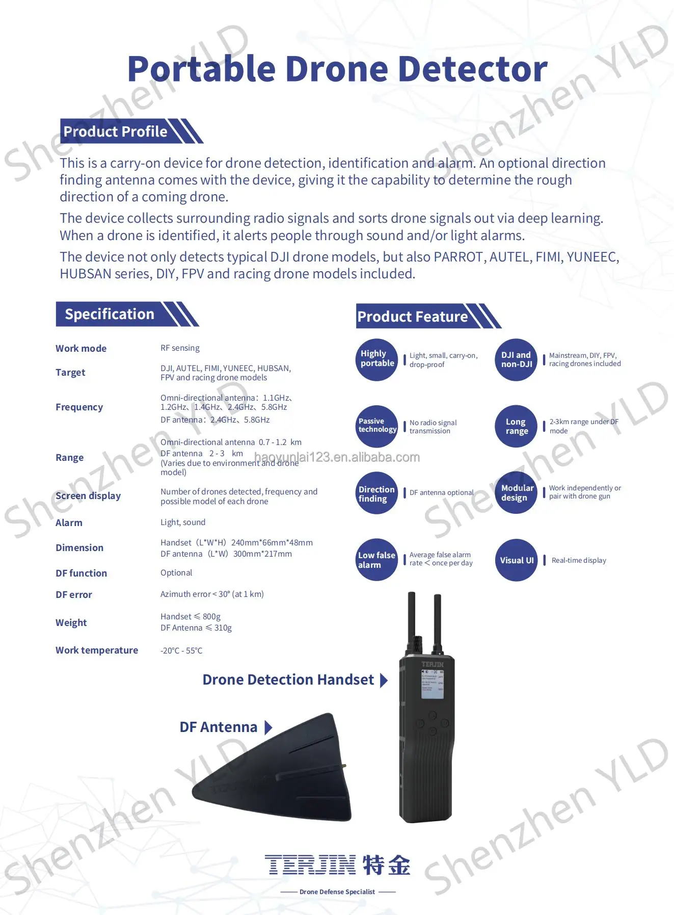 Dji Oem Odm Terjin Aeroscope G8 (g-8) Combo Drone Detector Detective ...