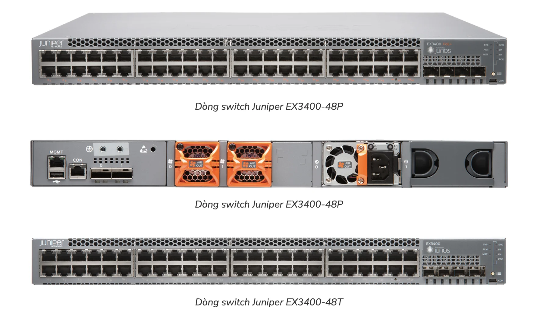 Juniper EX3400-48T Managed Ethernet Switch with PoE Stackable SNMP QoS ...