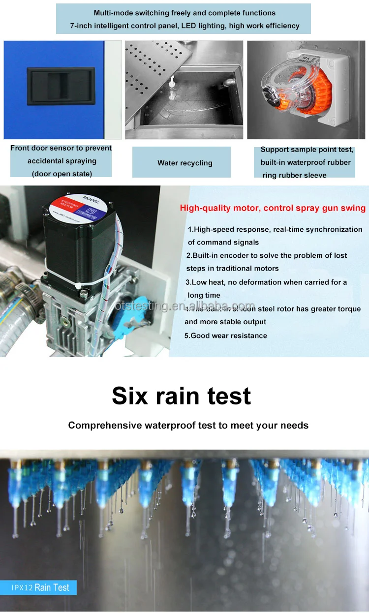 Ipx12 Ipx34 Ipx56 Rain Waterproof Rain Spray Test Chamber Rain Erosion ...