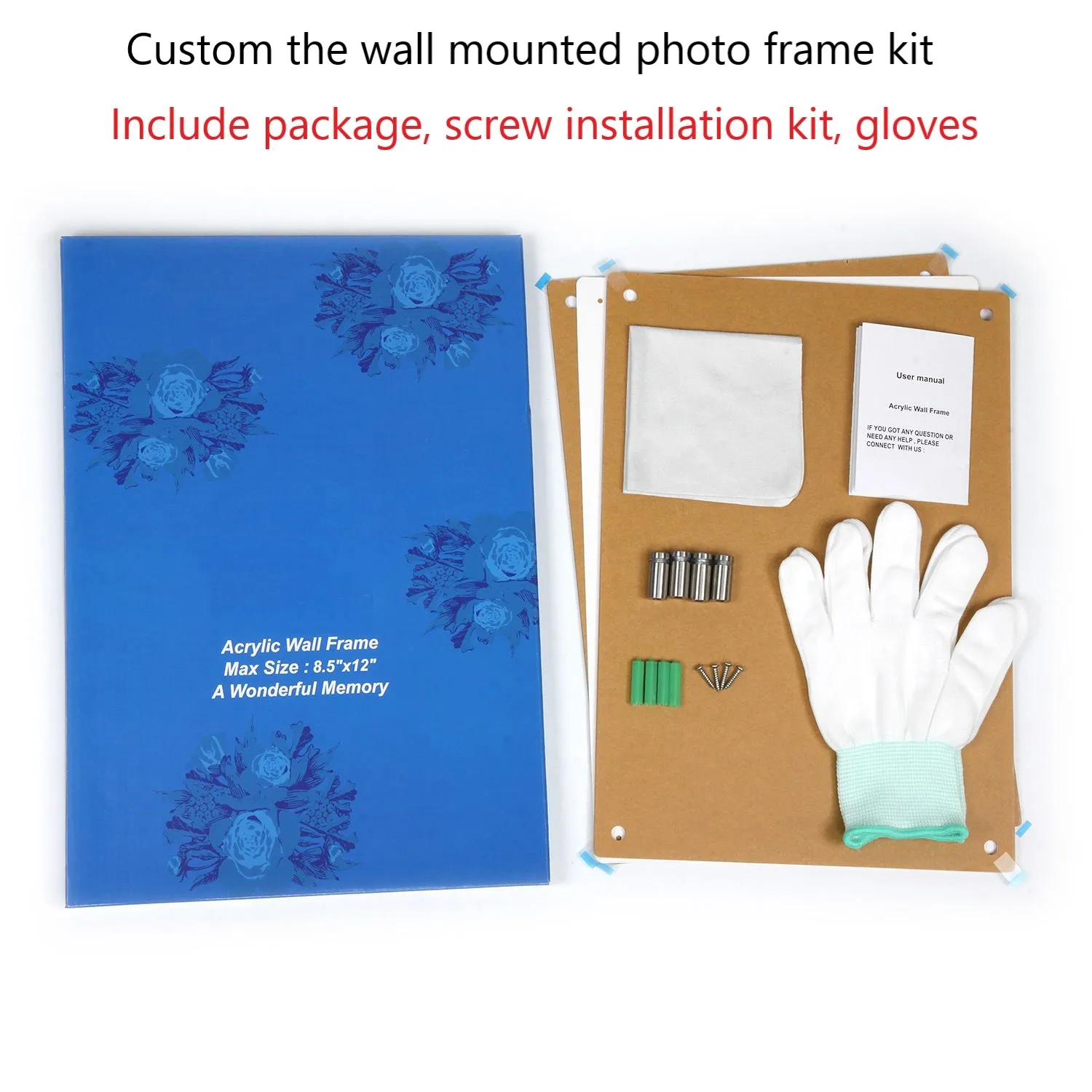 11x17 Floating Acrylic Picture Frame With Screw Set Standoff Wall Mount ...
