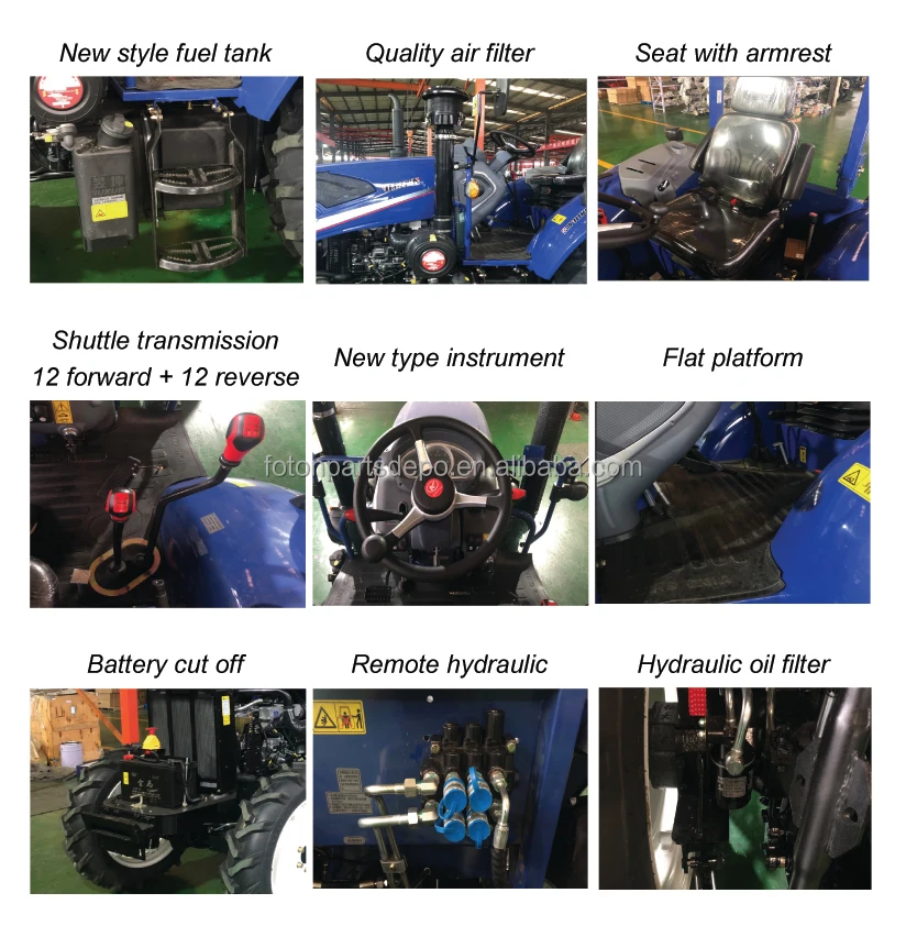 70HP Agricultural Tractor 4 Wheel Drive with Rops Agricultural Machinery & Equipment Farm ...