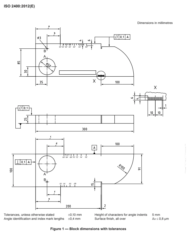 ISO 2400 Calibration Block No 1 with Two Zero-point Slot (straight Slot ...