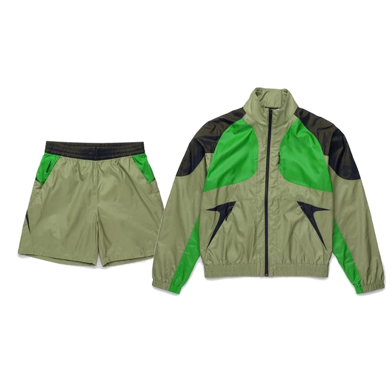 Custom Mens Patch Work Nylon Rain Tracksuits 90s Track Windbreaker ...