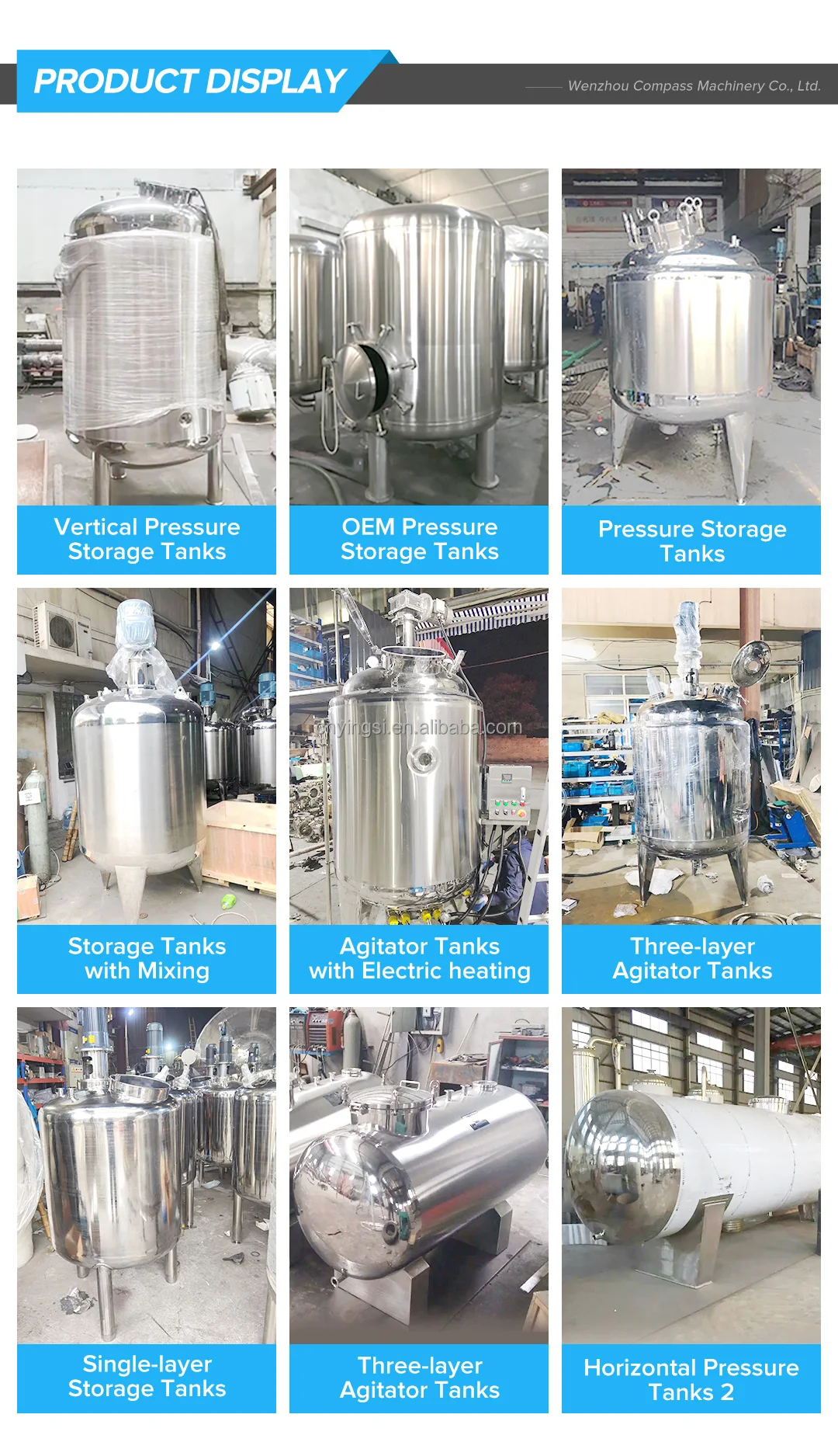 SS304 Stainless Steel Compass Fermentation Tank 300L Pressure Fermenter ...