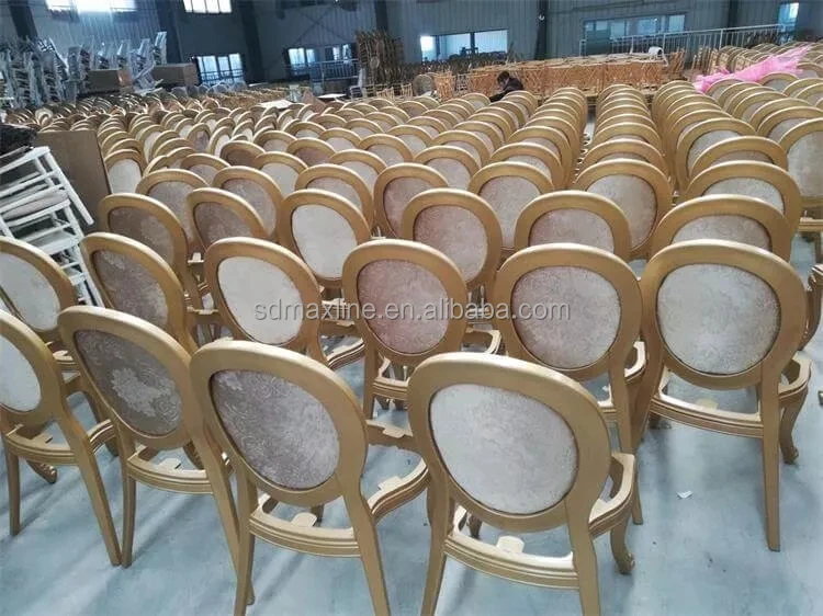 French Country Upholstered Resin Round Back Louis XVI Chairs