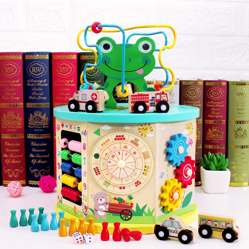 Montessori Educational Toys - Activity Cube Labyrinth Gear Game