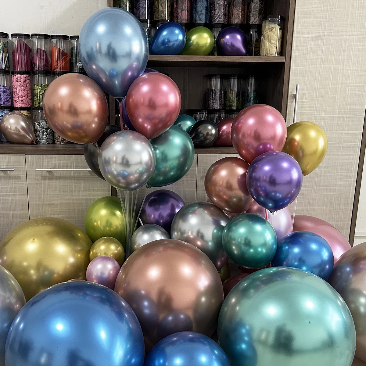 Shuaian Metallic Chrome Latex Balloons - Perfect for Parties