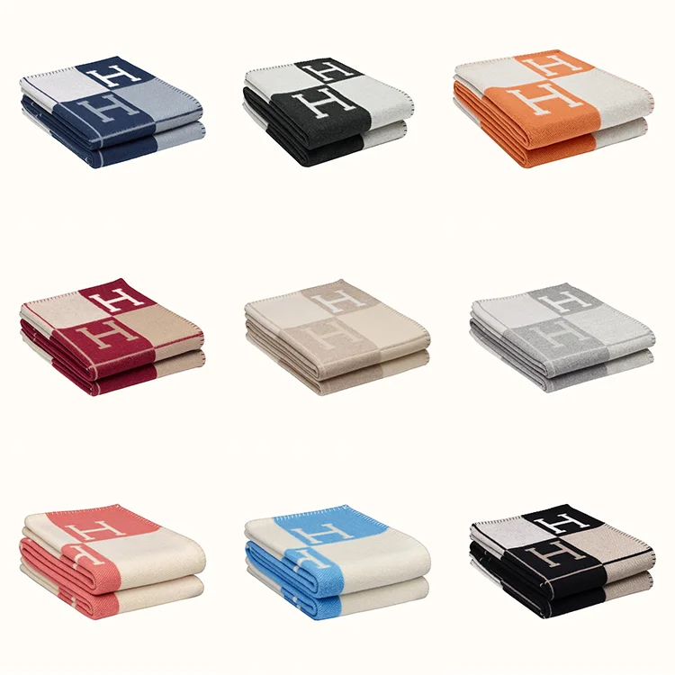 Popular H Letter Blanket Sofa Bed Acrylic Knitting Blankets Woven ...