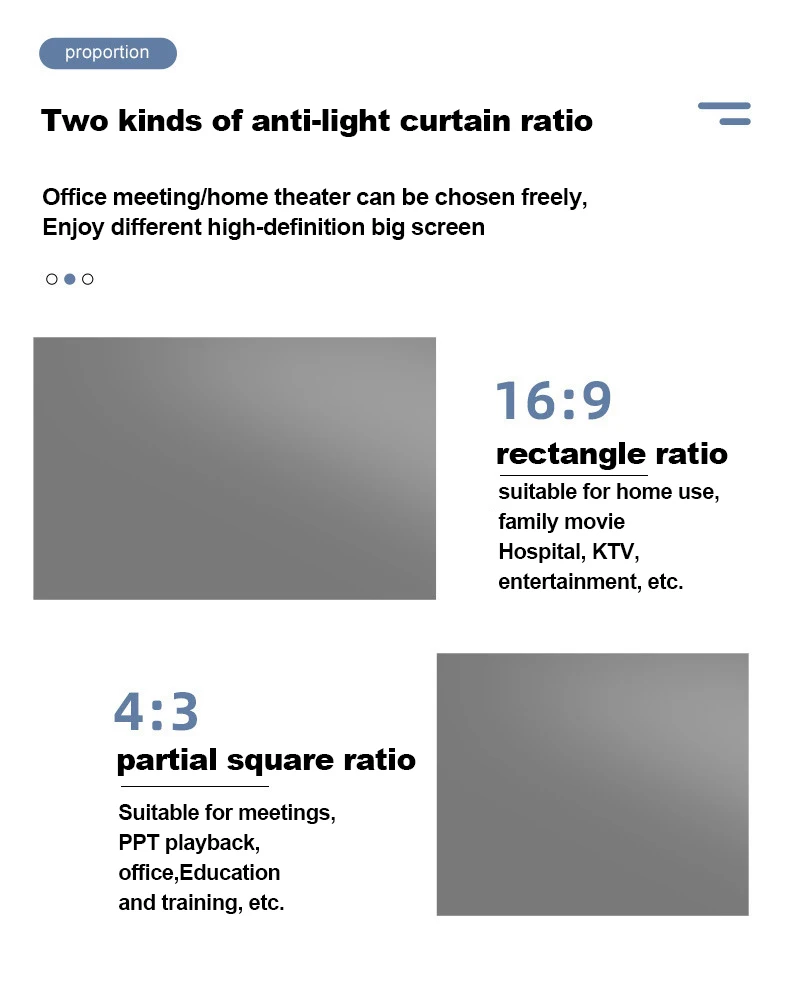 Metal Foldable Quick Fold Projection Curtains - 80" 100"